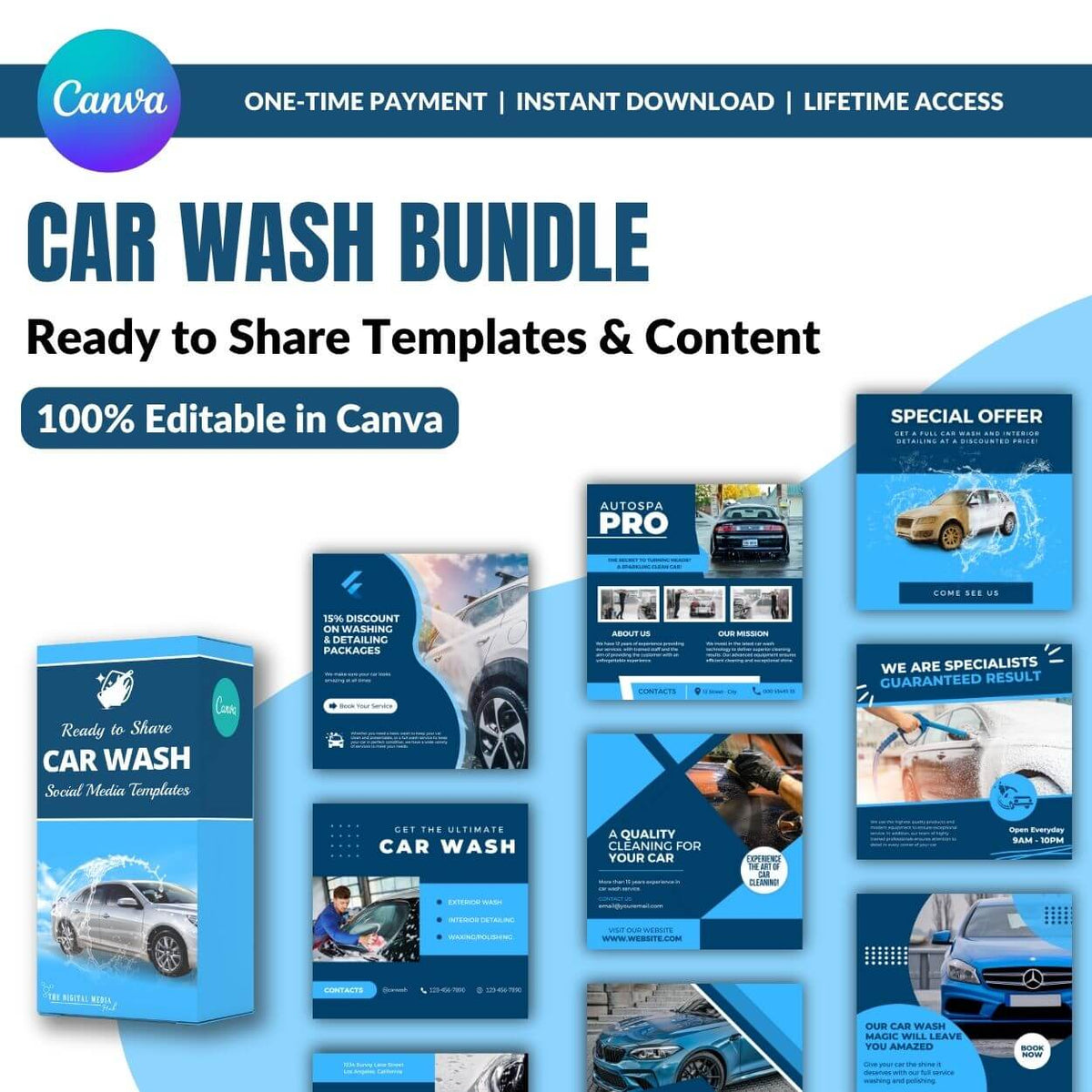 Car Wash | Ready to Share Social Media Templates | 100% Editable – The ...
