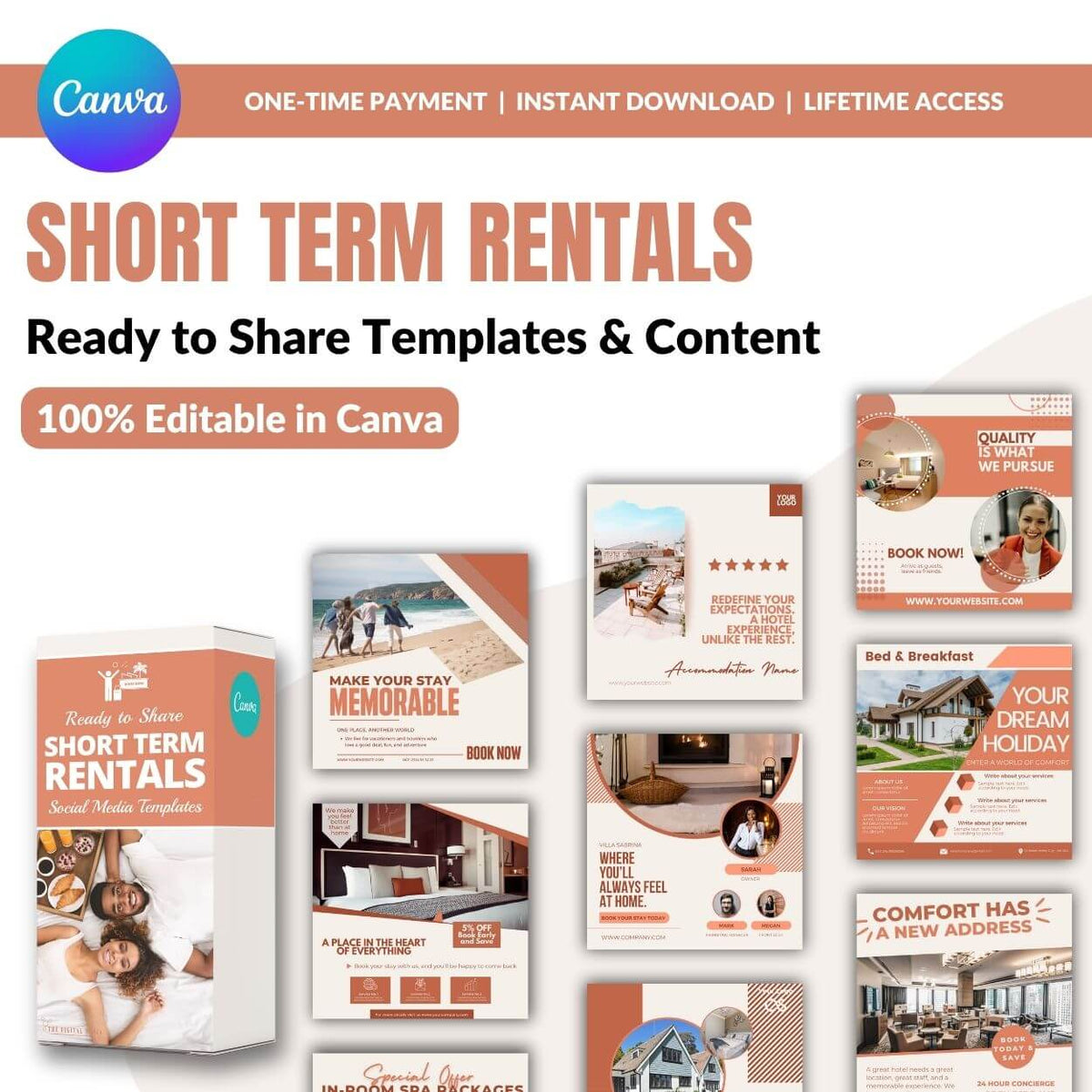 Short Term Rental | Ready to Share Marketing Templates | 100% Editable ...