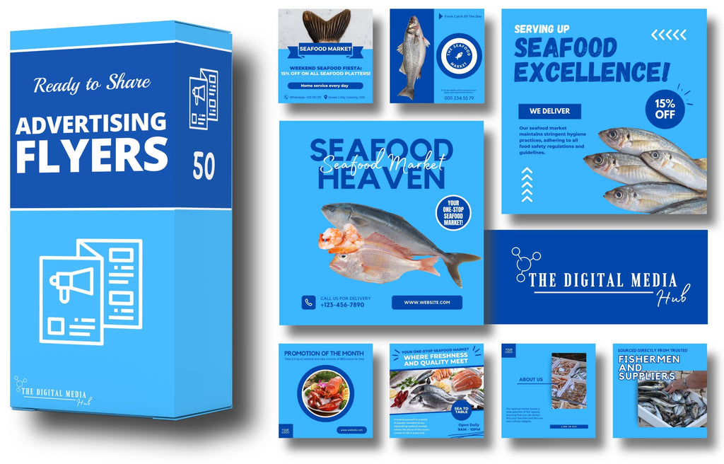 Seafood Market | Ready to Share Social Media Templates | 100% Editable ...