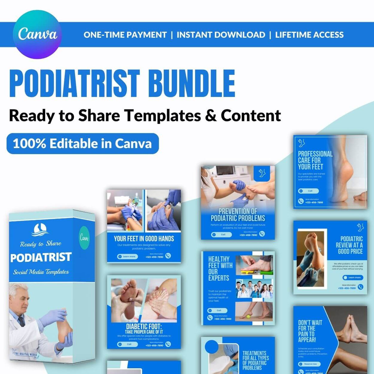 Podiatrist | Ready to Share Social Media Templates | 100% Editable ...